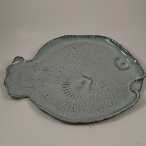 Unk | Accents | Blue Ceramic Handcrafted Fish Plate Tray | Poshmark